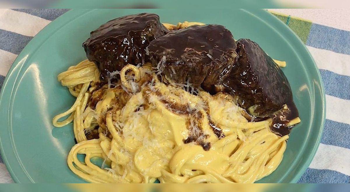 Tallarines a la huancaina con lomo: receta paso a paso (VIDEO)