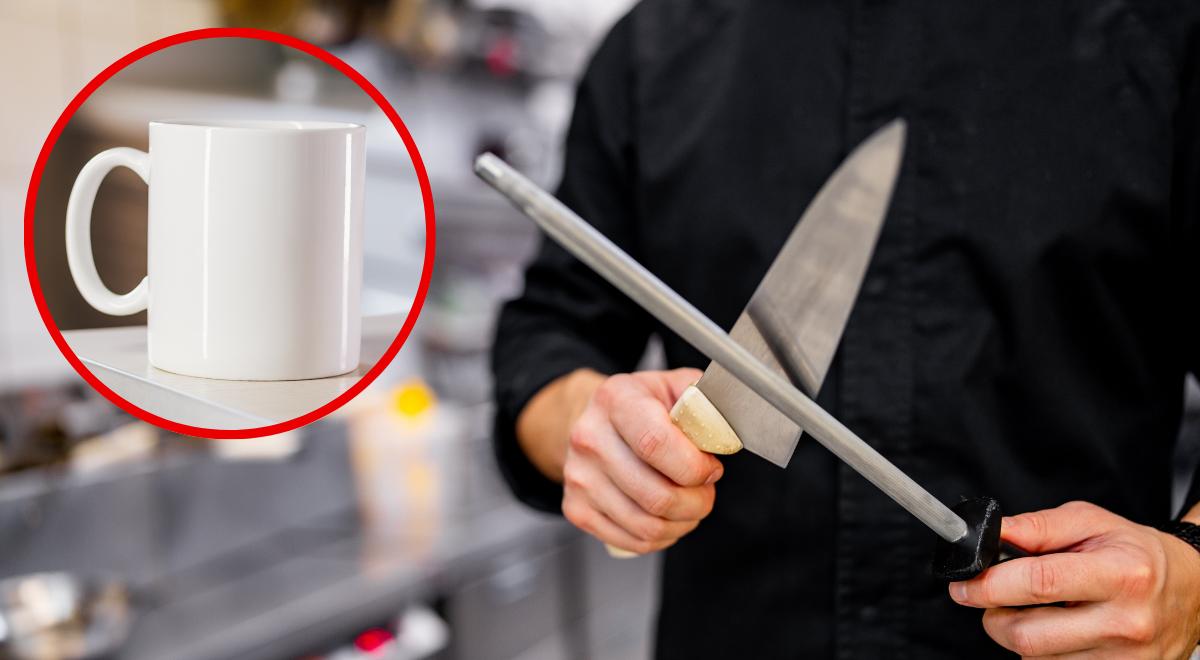 El truco casero que nadie conocía para afilar el cuchillo con una taza